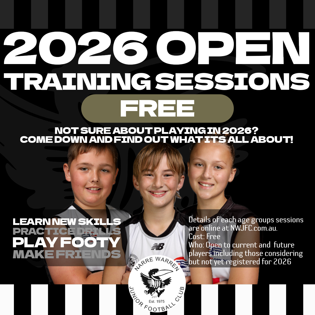 2026 Open Training Sessions – Come and Give it a Try FREE! - Narre ...